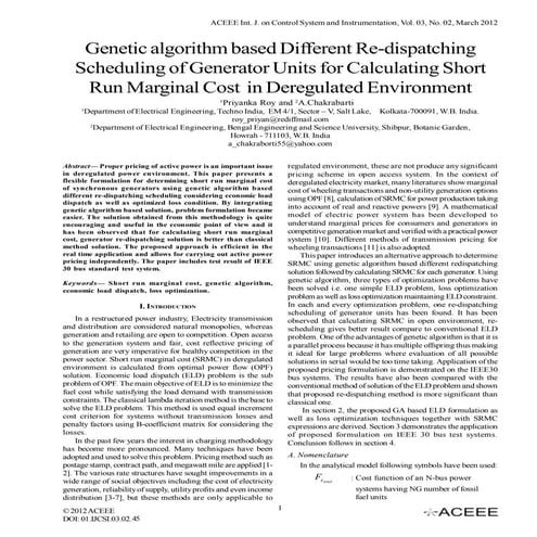 Genetic Algorithm Based Different Re Dispatching Scheduling Of 4998