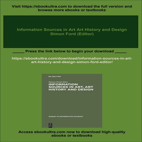 Information Sources in Art Art History and Design Simon Ford (Editor) | PDF