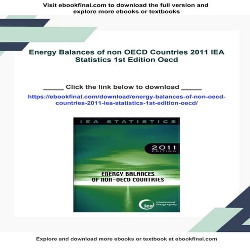 Energy Balances of non OECD Countries 2011 IEA Statistics 1st Edition Oecd | PDF