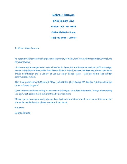 Debbie Runyon presentations