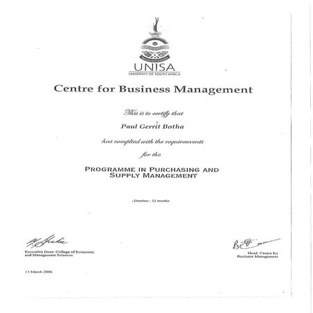UNISA Programme | PDF