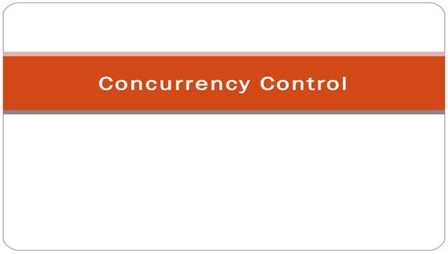 Concurrency Control in Database Management System | PPT