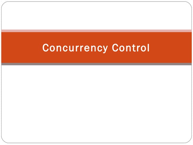 Concurrency Control Ppt Databases Computer Software And Applications