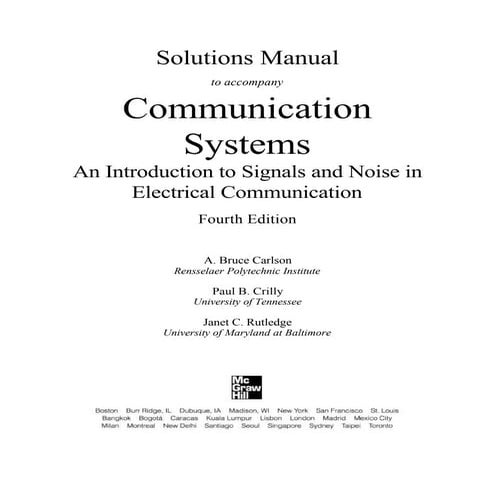 Communication Systems 4th Edition 2002 Carlson Solution Manual Pdf Computer Networking