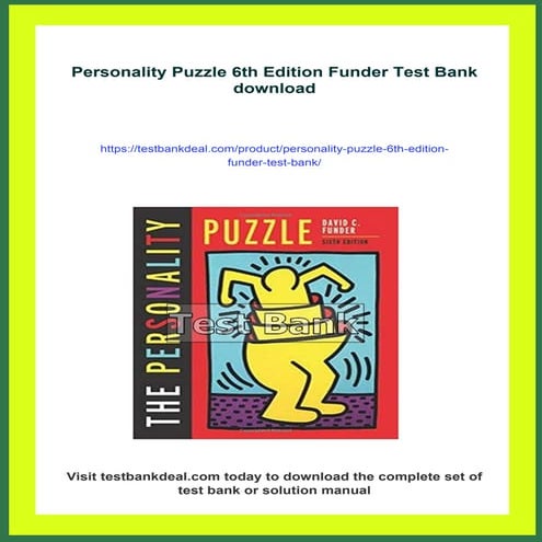 Personality Puzzle 6th Edition Funder Test Bank | PDF