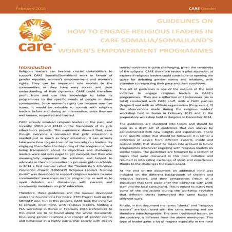 FFP - Guidelines on how to engage religious leaders | PDF