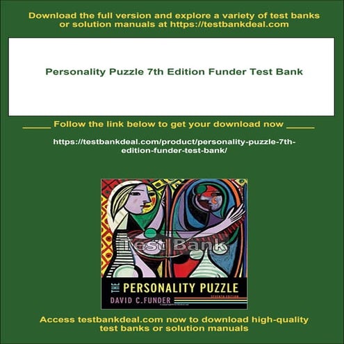 Personality Puzzle 7th Edition Funder Test Bank | PDF