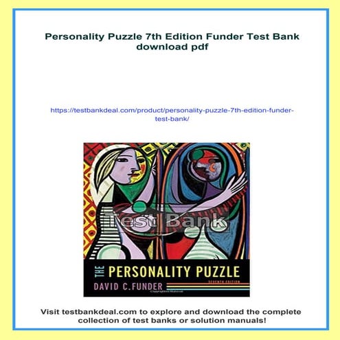 Personality Puzzle 7th Edition Funder Test Bank | PDF