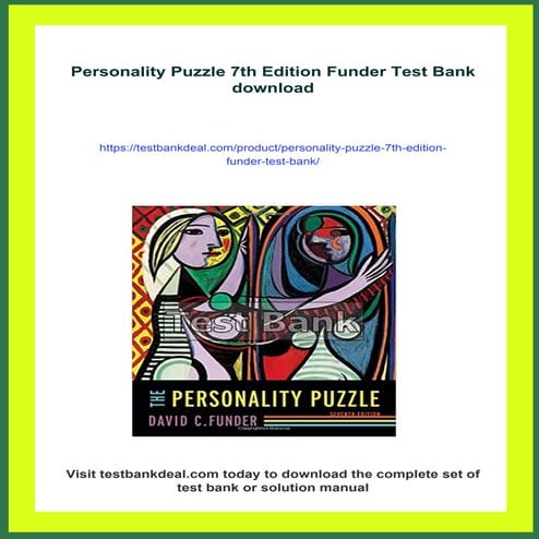 Personality Puzzle 7th Edition Funder Test Bank | PDF
