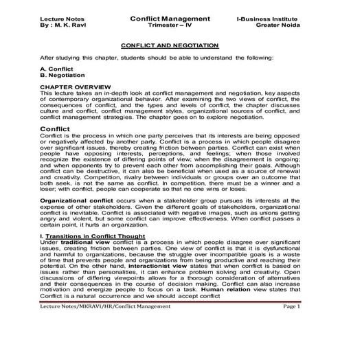 45182983 lecture-notes-conflict-mgt-2 | DOC