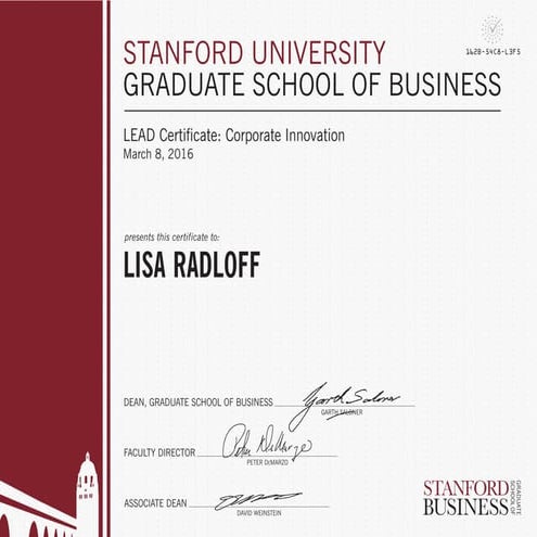 LEAD Certificate _ Corporate Innovation | PPT