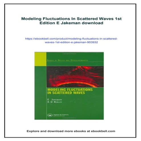 Modeling Fluctuations In Scattered Waves 1st Edition E Jakeman | PDF
