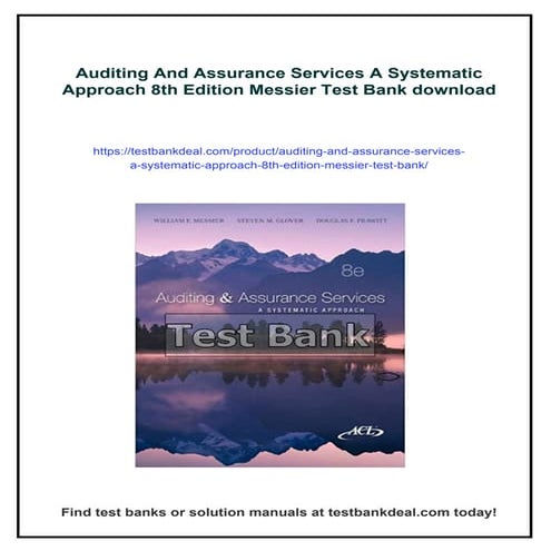 Auditing And Assurance Services A Systematic Approach 8th Edition ...