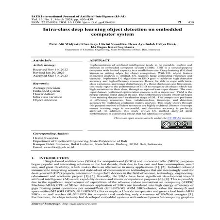 Intra-class deep learning object detection on embedded computer system | PDF