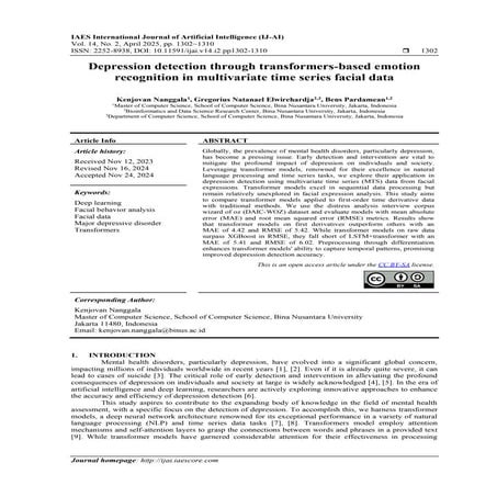Depression detection through transformers-based emotion recognition in ...