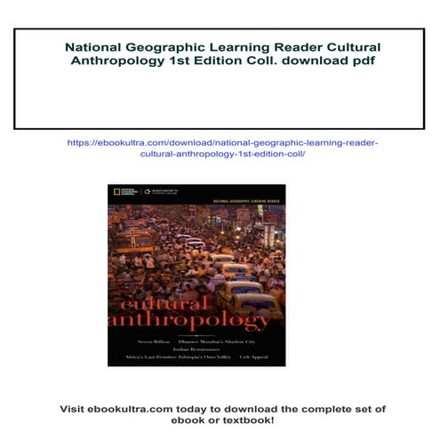 National Geographic Learning Reader Cultural Anthropology 1st Edition ...