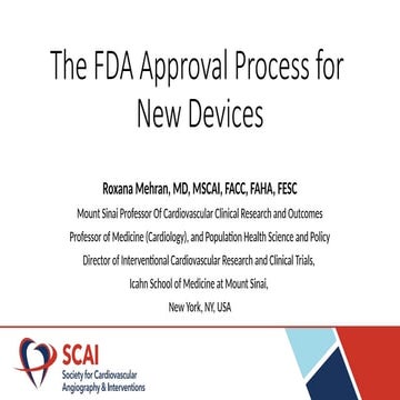 FDA approval process for New devices in USA | PPTX