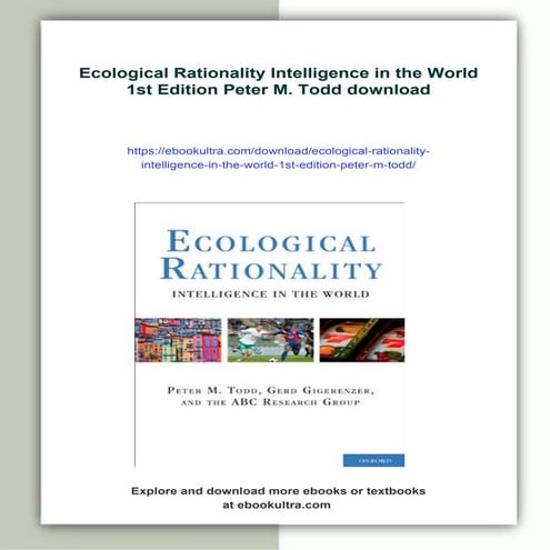 Ecological Rationality Intelligence in the World 1st Edition Peter M ...