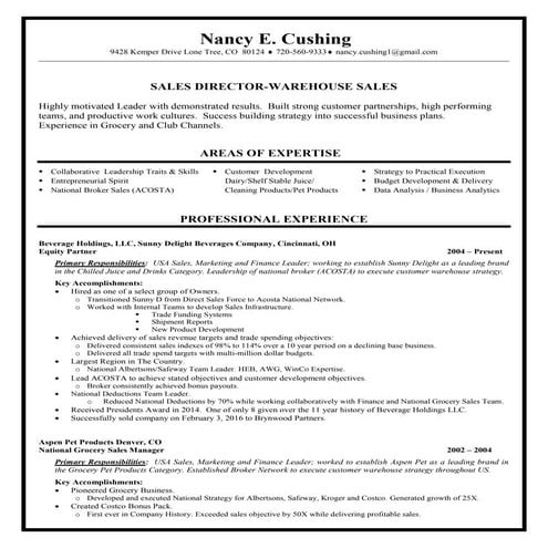 Nancy E. Cushing Resume Executive Resume | PDF