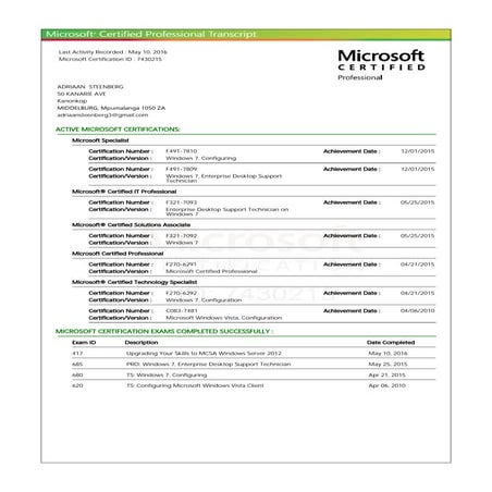 Microsoft Learning Transcript.PDF