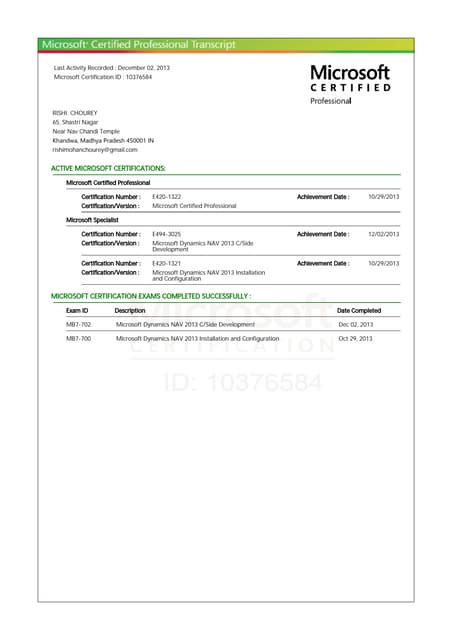 MicroSoft Certification.PDF