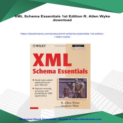 XML Schema Essentials 1st Edition R. Allen Wyke | PDF