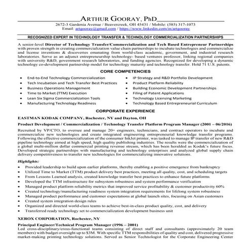 Gooray Arthur_Corp Resume_10-13-16 | PDF