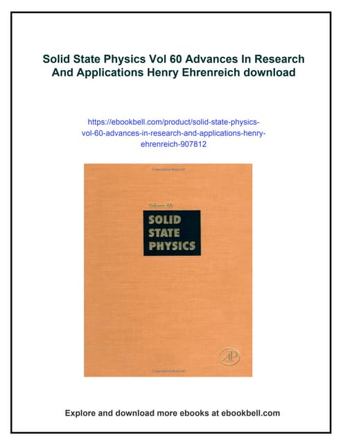 A Review Article On The Roles Of Solid State Physics In The Modern Science Development | PDF