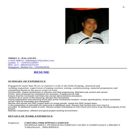 MIDEL C resume013[1] | DOC