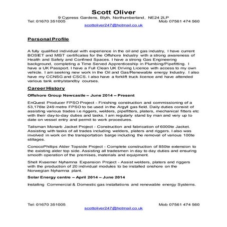 Scott Oliver CV | DOCX