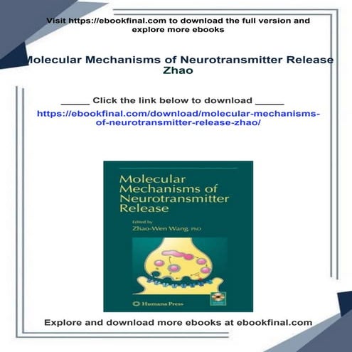 Molecular Mechanisms of Neurotransmitter Release Zhao | PDF