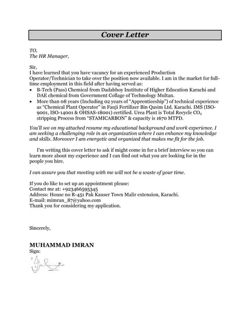 Cover Letter | DOCX