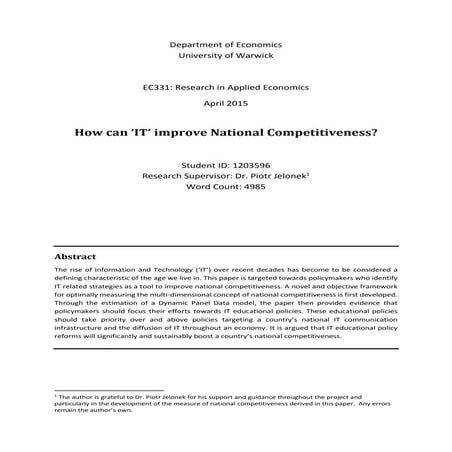 How can 'IT' improve national competitiveness | PDF