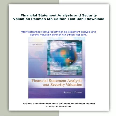 Financial Statement Analysis and Security Valuation Penman 5th Edition ...