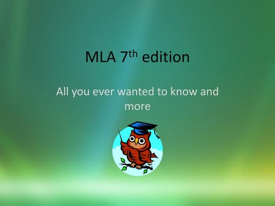 Mla Style 7th Edition Ppt 8269