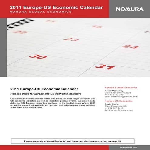 Jp morgan economic calendar 2013 | PDF