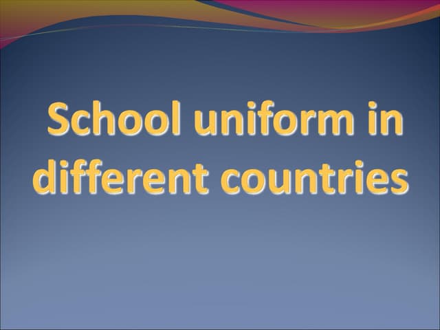 High school uniform | PPTX
