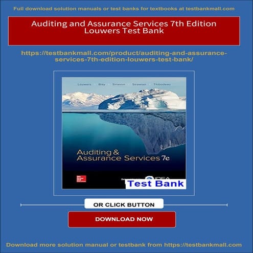 Auditing and Assurance Services 7th Edition Louwers Test Bank | PDF