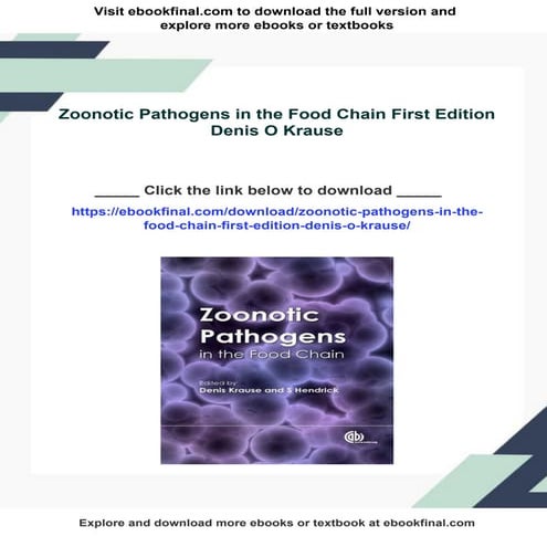 Zoonotic Pathogens In The Food Chain First Denis O Krause Stephen ...