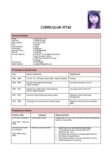 CV - Gloria Dsouza 2016 | DOC | Business Administration | Business