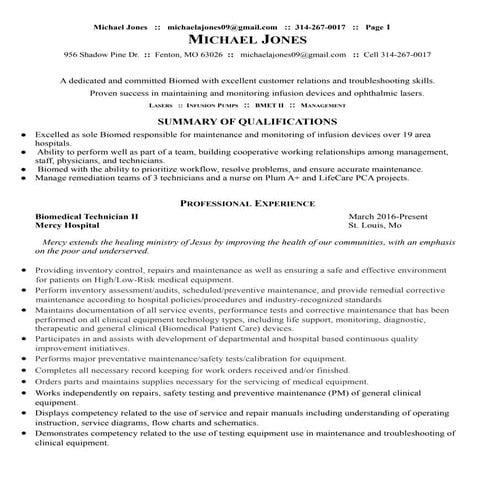 Jones, Michael_Resume_2016 | ODT