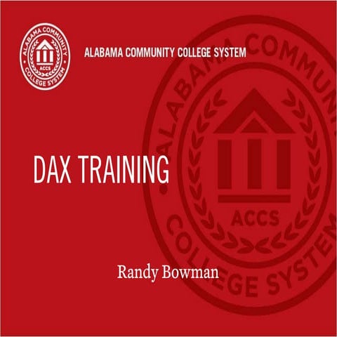 DAXTrainingPresentation_July2015 (1) | PPT