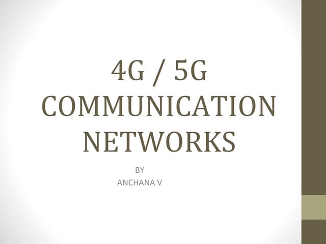 5G Network Architecture, Design and Optimisation | PDF