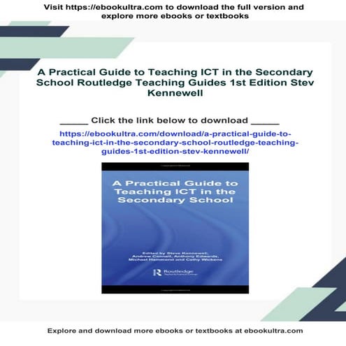 A Practical Guide to Teaching ICT in the Secondary School Routledge Teaching Guides 1st Edition ...