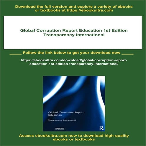 Global Corruption Report Education 1st Edition Transparency ...