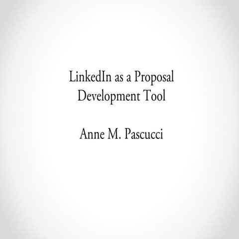 LinkedIn Proposal Development | PPT
