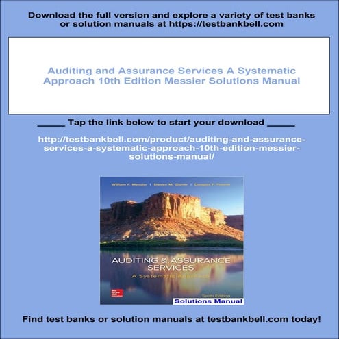 Auditing and Assurance Services A Systematic Approach 10th Edition ...