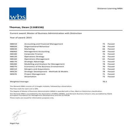 # MBA Final Marks Summary | PDF | Business | Business and Finance