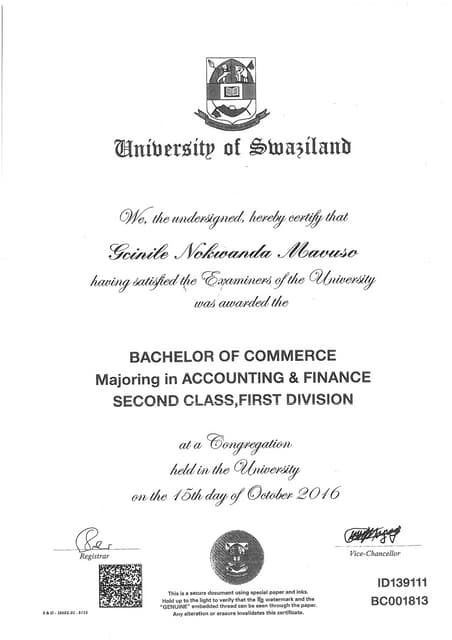 Form 5 Certificate | PDF