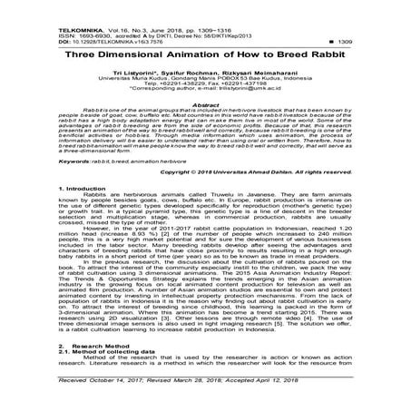 Three Dimensional Animation of How to Breed Rabbit | PDF